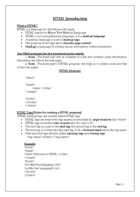 Module 1 Html Basic Hashes Lecture Html Introduction What Is Html