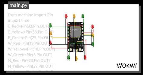 Two Way Traffic Light Wokwi Esp32 Stm32 Arduino Simulator