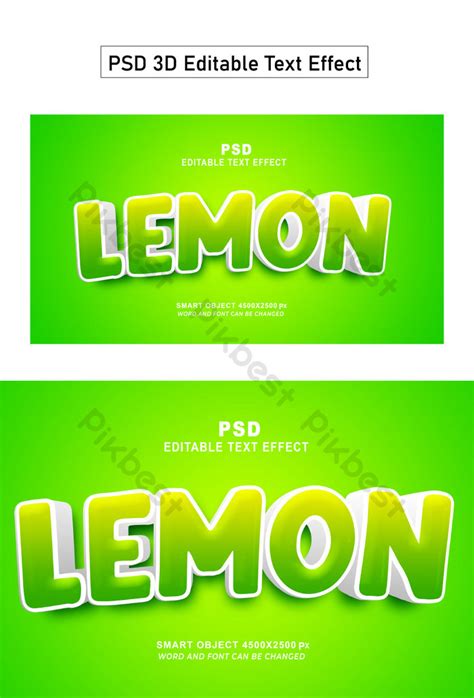 Lemon Psd Editable Text Effect Png Images Psd Free Download Pikbest