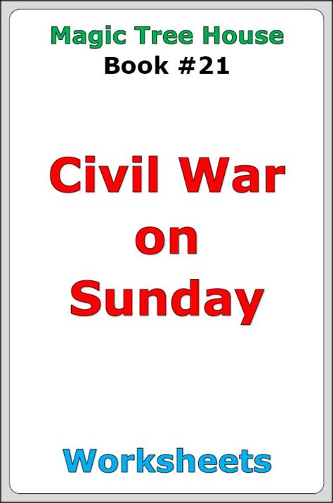 Magic Tree House Civil War On Sunday Worksheets Made By Teachers