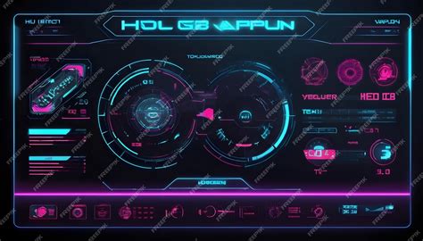 Premium Photo Futuristic Technology Cyberpunk Hud Interface Vector Cyber Screen With Graphics