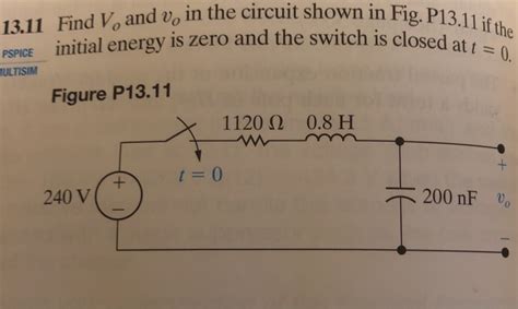 solved 13 11 find vo and vo in the circuit shown in f pspice