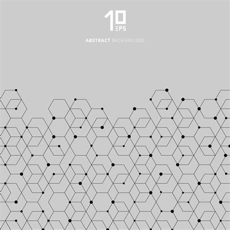 Abstract Technology Black Hexagons Pattern And Node Connection On Gray Background 598841 Vector