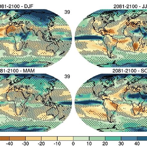 Projections Of Seasonal Mean Precipitation Based On 39 Models From The
