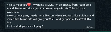 Uday Raman Senthil Kumar On Linkedin Scam Onlinesafety Cybersecurity Whatsapp Information