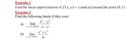Solved Exercise 1 Find The Linear Approximation Of