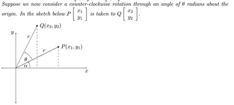 Solved Counter Clockwise Rotation About The Origin Through Chegg
