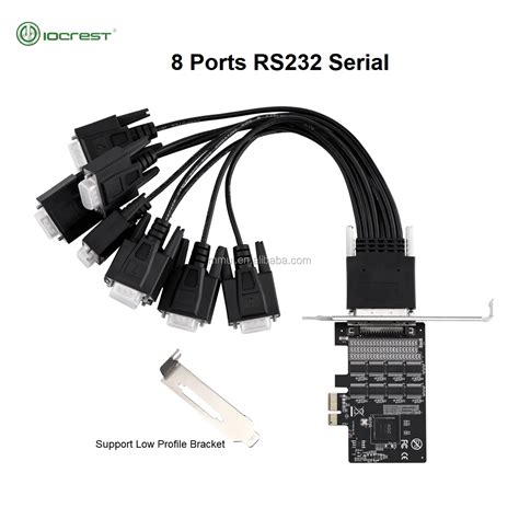 Iocrest Pcie 8 Ports Rs232 Db9 Serial Io Card Pci Express Controller Card Support Low Profile