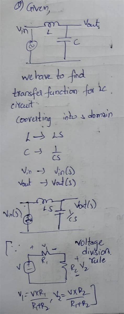 [solved] How Is This Done Derive The Frequency Transfer Function For