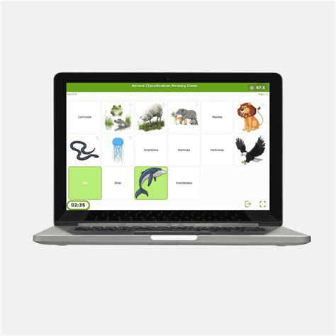 Animal Classification Memory Game