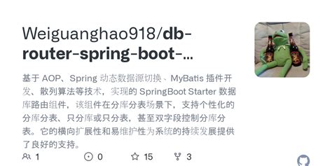 Db Router Spring Boot Starterreadmemd At Master · Weiguanghao918db Router Spring Boot Starter