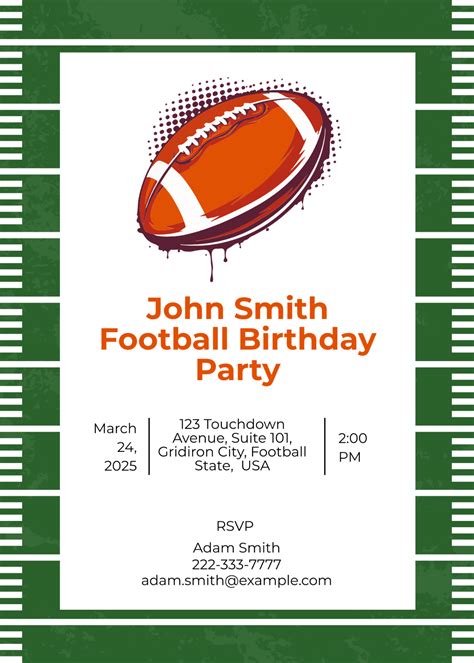 Free Printable Football Invitation