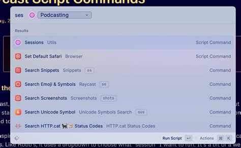 Automating Sessions With Raycast Script Commands
