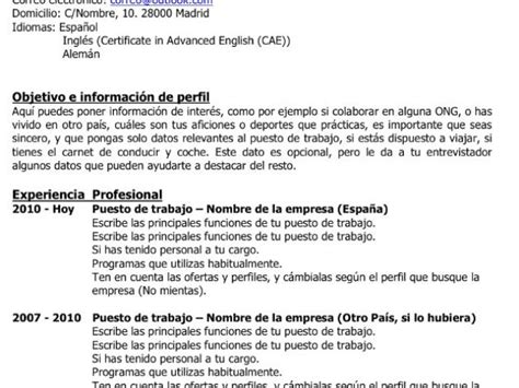 Como Hacer Un Resume De Trabajo Profesional Primer Empleo Como Preparar El Curriculum Vitae