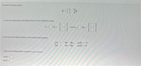 solved consider the linear systemvec y [ 3 253]vec y a