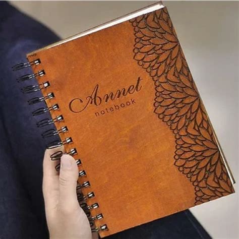 Personalised Wooden Engraved Notebook Moksi