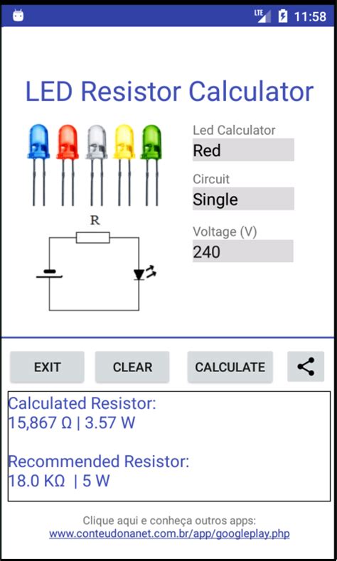 Led Resistor Calculator Amazonca Apps For Android