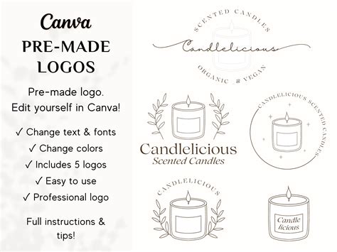 Candle Canva Template Candle Shop Logo Canva Template Candle Candle
