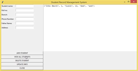 Student Record Management System Project In Python SourceCodester