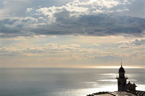 Santa Giulia Di Centaura Church Belltower Silhouette Lavagna Tigullio