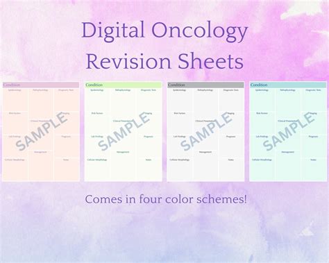 Oncology Note Template Revision Sheet For Medical Etsy