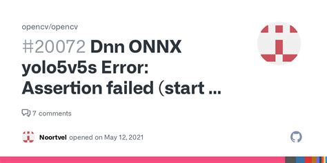 Dnn ONNX Yolo V S Error Assertion Failed Start