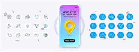 사이버 공격 동기화 및 자원 봉사 라인 아이콘 웹앱의 경우 인쇄 3d 지도 핀 아이콘이 있는 전화 모형입니다 벡터 3차원 형태에 대한 스톡 벡터 아트 및 기타 이미지