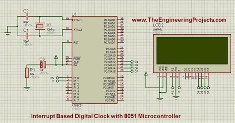 Interrupt Based Digital Clock With 8051 Microcontroller Digital Clocks Microcontrollers