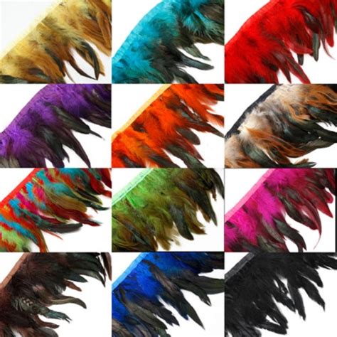Dyeing Rooster Feather Trim By 1 Meter Fur Hackle Craft Etsy