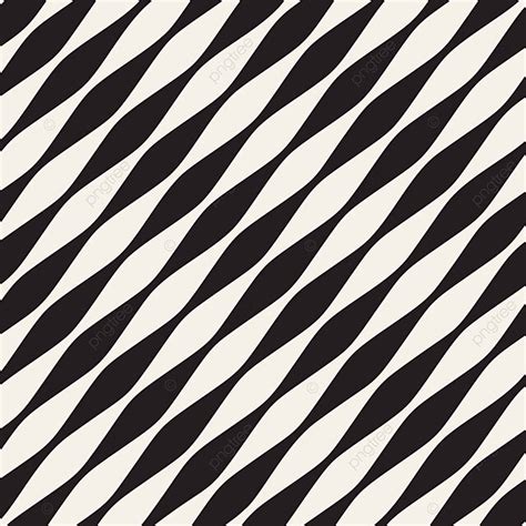 Vector Seamless Black And White Diagonal Wavy Lines Pattern Vector Drawing Beautiful White
