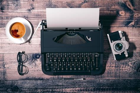 Premium Photo 3d Typewriter On Wooden Background