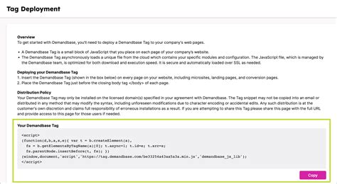 Deploy Demandbase One Tag Help Center