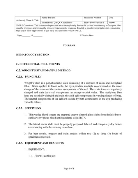Wright S Stain Diff Quick Manual Method