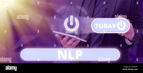 Hand Writing Sign Nlp Business Idea Psychological Approach Involves Analyzing Strategies To