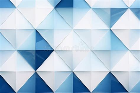 Abstract Blue And White Geometric Shapes Background Ai Generated Stock Illustration