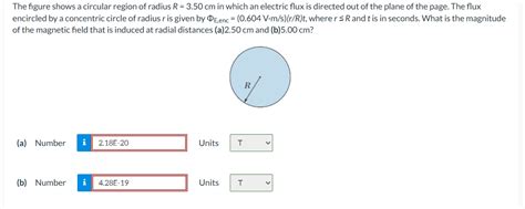 Solved The Figure Shows A Circular Region Of Radius R Cm Chegg