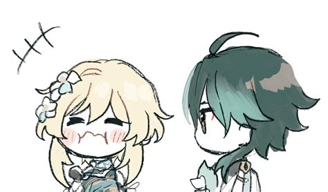 Lumine And Xiao Genshin Impact Drawn By Rwpvc Danbooru