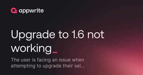 Upgrade To 16 Not Working Threads Appwrite