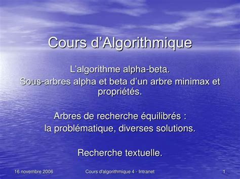 ppt cours d algorithmique powerpoint presentation free download id