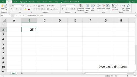 How To Convert Centimeters To Inches In Microsoft Excel Developer Publish