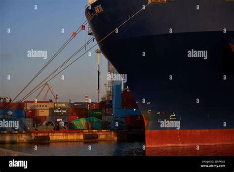 Container Ship In Port At Container Terminal Ships Of Container Ships Stand In Terminal Of Port