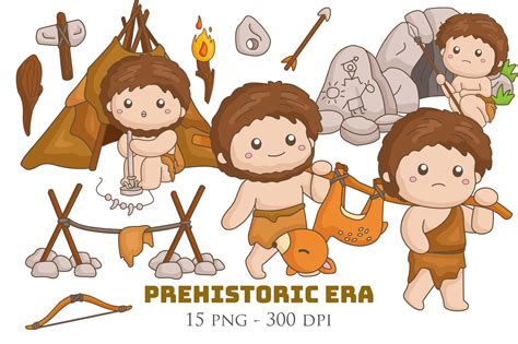 Ancient Human Prehistoric Era Clipart Graphic By Peekadillie · Creative Fabrica