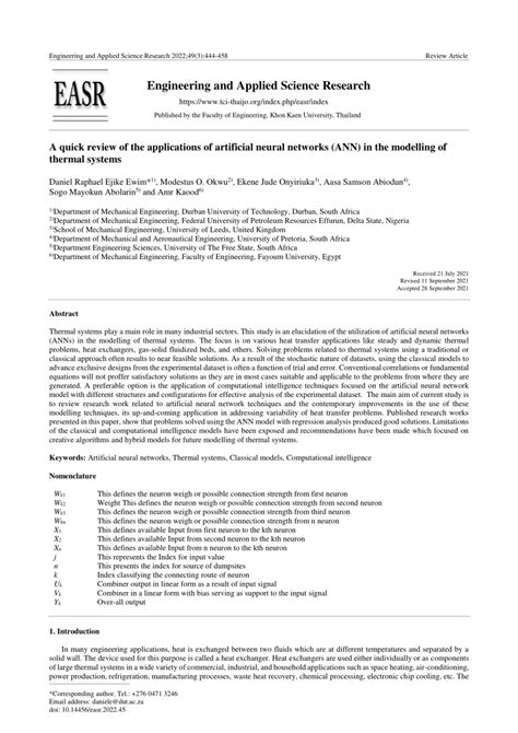 Pdf A Quick Review Of The Applications Of Artificial Neural Networks
