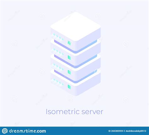 Isometric Server With Buttons Data Storage Concept Stock Illustration Illustration Of System