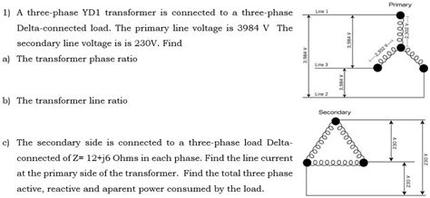 1 A Three Phase Yd1 Transformer Is Connected To A Three Phase Delta Connected Load The Primary
