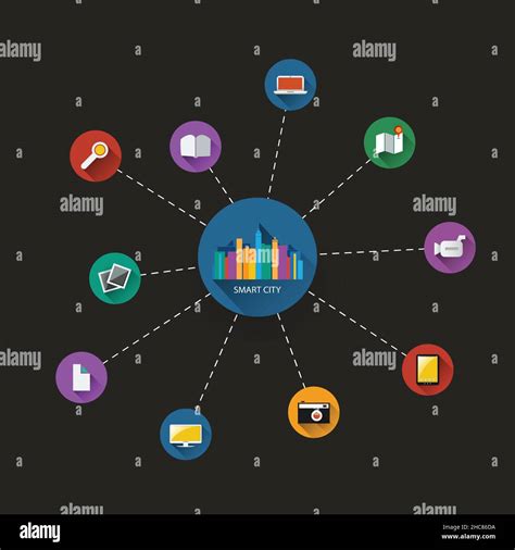 Dark Smart City Cloud Computing Internet Of Things Design Concept Digital Network