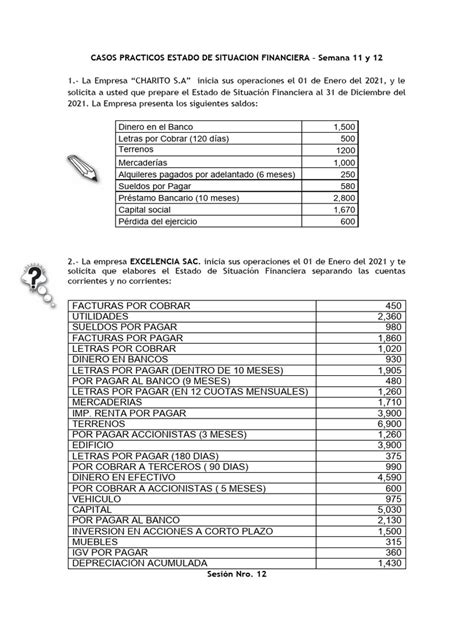 Casos Estados Financieros S11 S12 Pdf Bancos Estado De Resultados