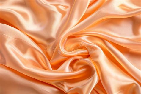 Elegant Peach Silk Fabric Texture Abstract Silky Waves Smooth Textile Background Elegance