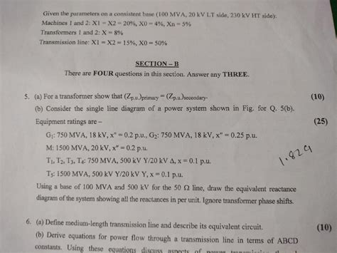 solved given the parameters on a consistent base 100 mva