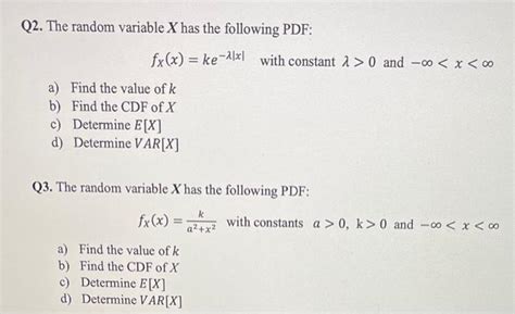 solved q2 the random variable x has the following pdf
